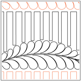 Feather Swag with Lines - Pantograph