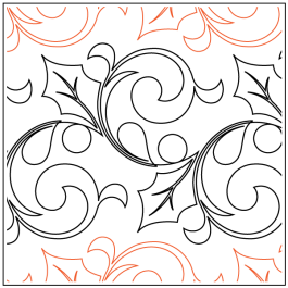 Holly Berry Scroll - Pantograph