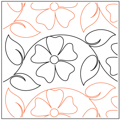 Blossoms N Leaves - Border - Pantograph