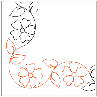 Blossoms N Leaves - Border - Corner