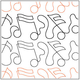 Music Notes - Border - Pantograph